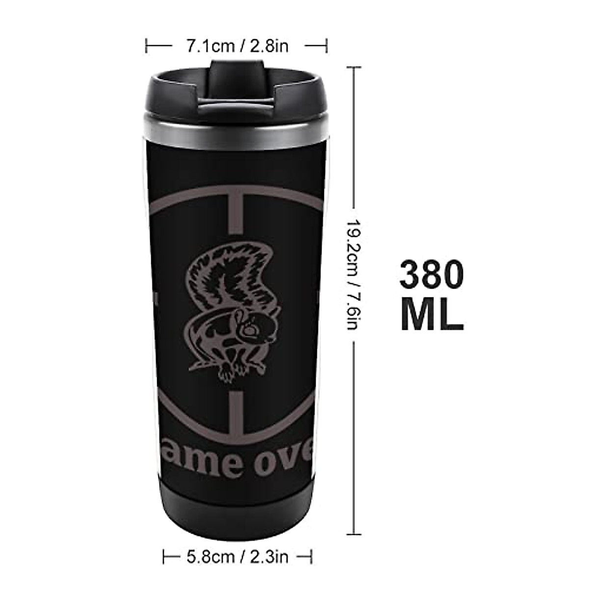 Squirrel Hunter Travel Coffee Mugs with Lid Insulated Cups Stainless Steel Double Wall Water Bottle