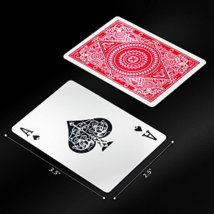 INTEGEAR Playing Cards 2 Decks Waterproof Plastic Poker Cards for Texas Holdem Poker Go Fish and More Card Games Standard Index 2.5" x 3.5"