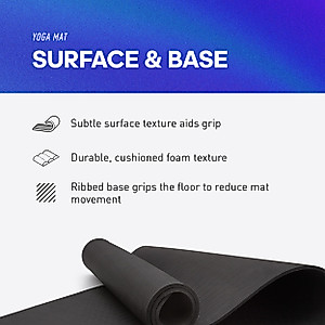 adidas Yoga Mat Thick 8mm EVA Foam Non Slip Exercise Workout Mats for Men and Women - Ideal for Home Gym Fitness, Yoga, Pilates, Studio - Lightweight, Rollable, Foldable (69" L x 24" W)