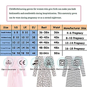 QTECLOR Matching Maternity Robe and Swaddle Blanket Set for Mommy, Maternity Robes Hospital Bag Must Have New Moms Gift