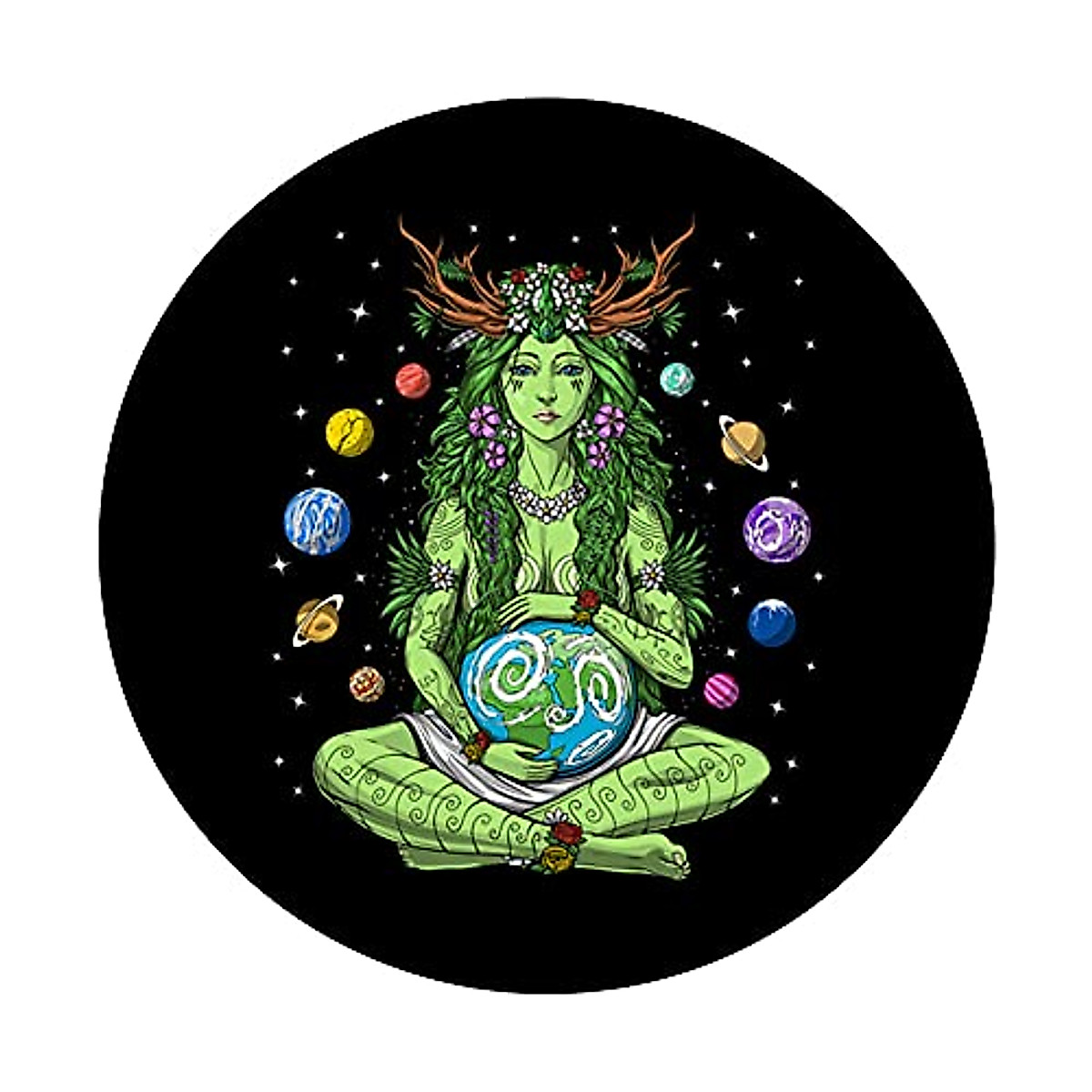 Gaia Greek Goddess Pagan Mother Earth Hippie Nature Witchy PopSockets Swappable PopGrip