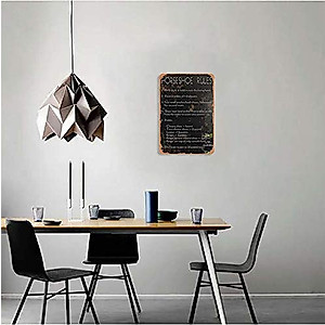 Horseshoe Rules Tin Retro Look 8X12 Inch Decoration Crafts Sign for Home Kitchen Bathroom Farm Garden Funny Wall Decor;