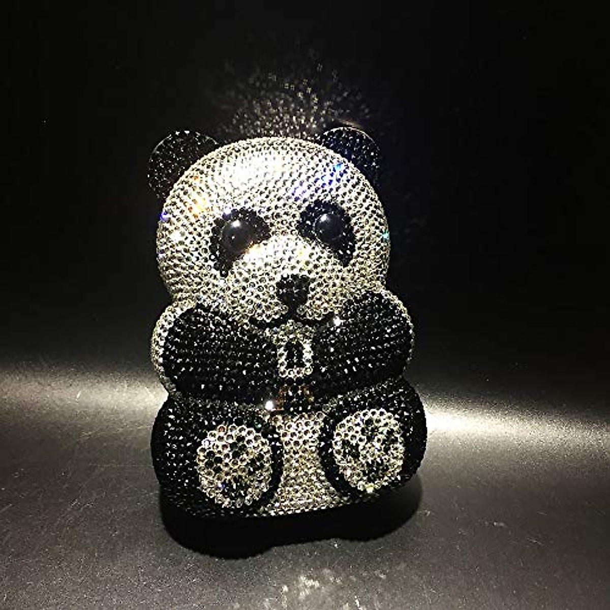 Panda Shaped Handbag Purse Women Diamond Clutch Animal Shaped Bling Evening Bag