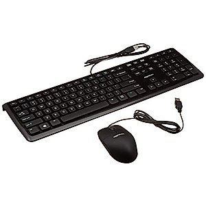 Amazon Basics USB Wired Computer Keyboard and Wired Mouse Bundle Pack