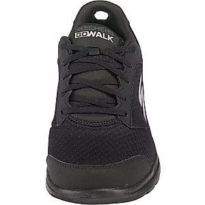 Skechers mens Gowalk 5 Qualify - Athletic Mesh Lace Up Performance Walking Shoe Sneaker, Black, 12 US