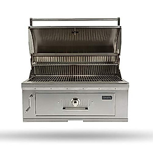 Coyote 36-Inch Built-in Charcoal Grill - C1CH36, Stainless Steel, 875 sq. in. Cooking Area