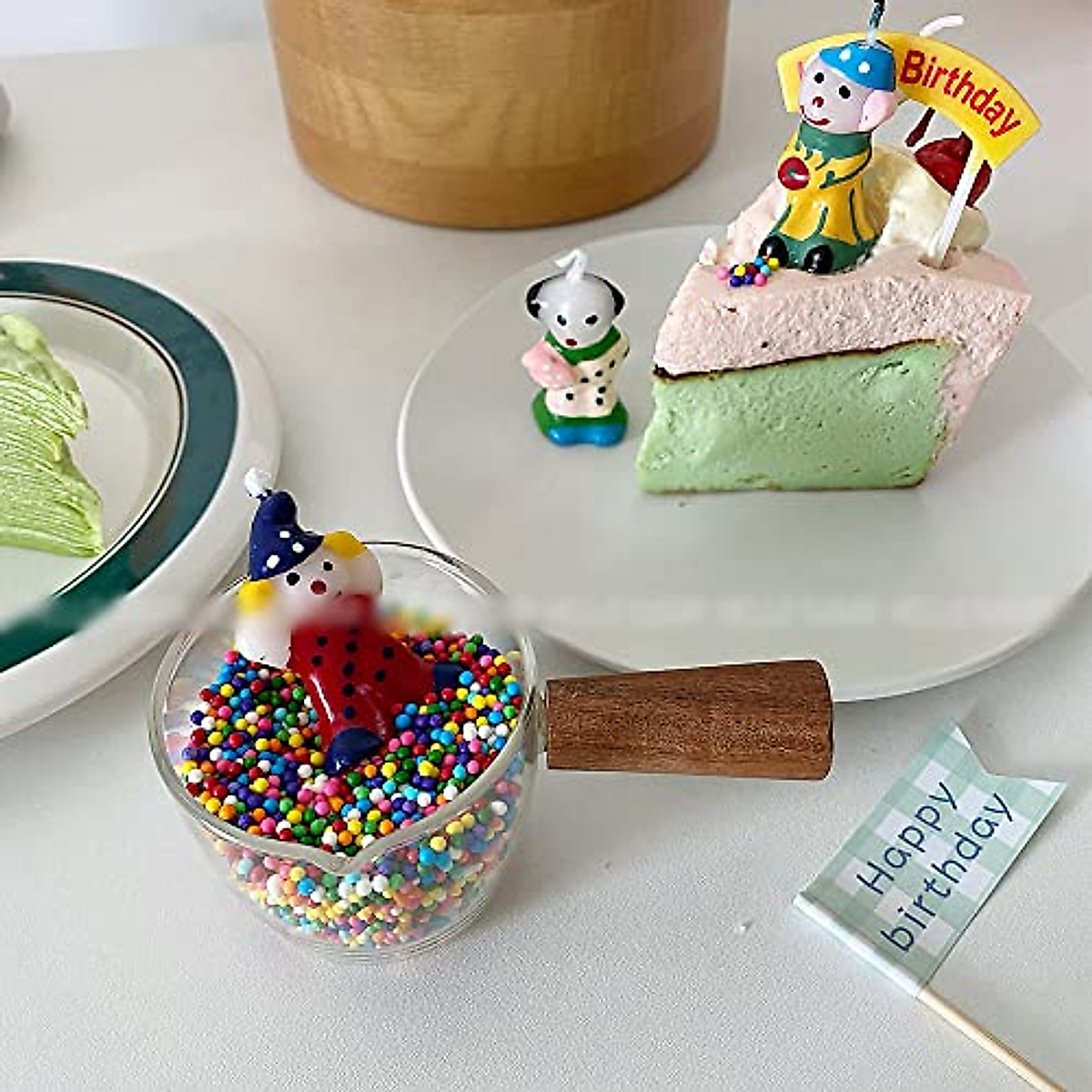 Clown Birthday Candles, Circus Carnival Themed Candles for Birthday Party Baby Shower Cake Cupcake Decorations - Set of 3