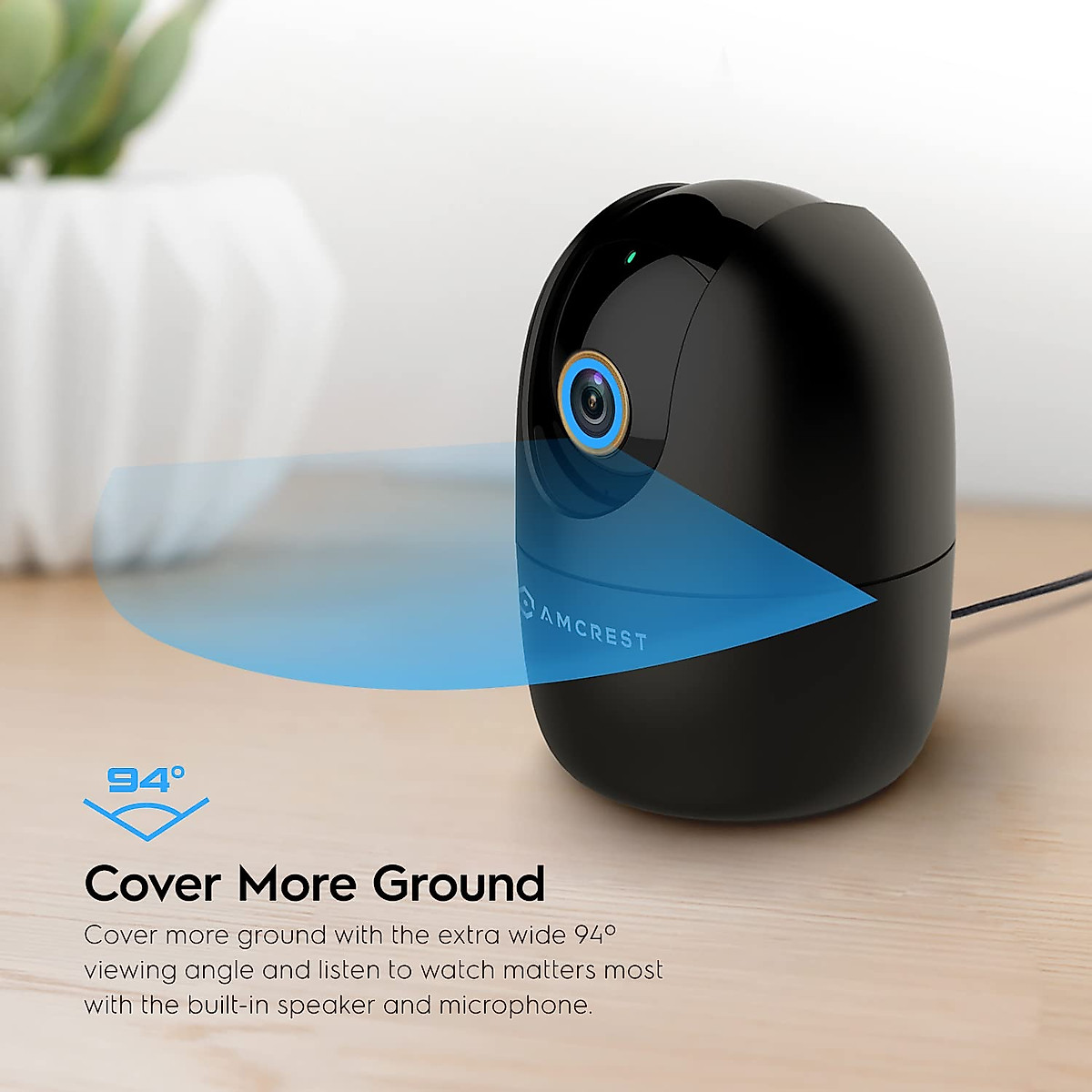 Amcrest 4MP WiFi Camera Indoor, Dog Camera, Sound & Baby Monitor, Human & Pet Detection, Motion-Tracking, w/ 2-Way Audio, Pan/Tilt Wireless IP Camera, Night Vision, Smart Home ASH41-B