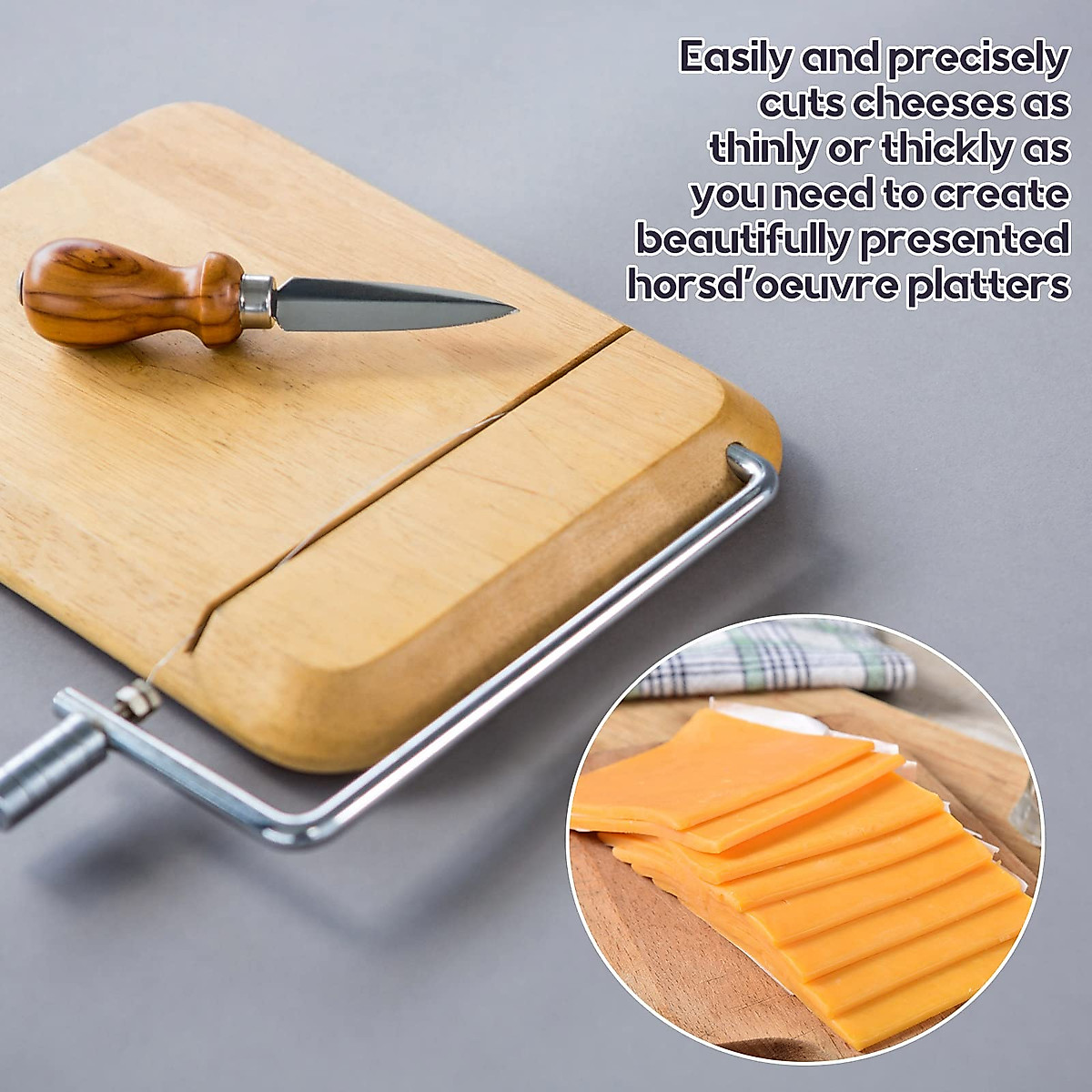Nuanchu 10 Pcs Cheese Slicer Wire Replacement Cheese Cutter Wire for Block Cheeses Butter Cutting Polished Marble Cheese Slicer Board Wire (Style 1)