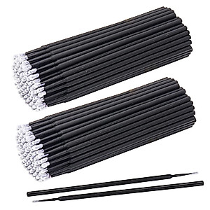 400 PCS Micro Applicator Brushes Disposable Eyelash Extension Microswab Mascara Wands Brush For Lash Remover Brush Tools Black(head diameter 1.5mm)