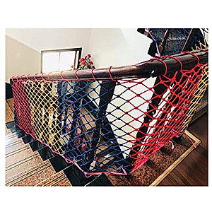 MAGFYLY Banister Guard net Children Staircase Railing Safety nets, Nylon Rope Braided Rope Color, Interior Wall Decoration net, Balcony Guard Rail net, net 2 4m cat (Size : 25M(716ft))