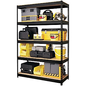 Iron Horse 3800 Riveted Steel Shelving 5-Shelf 18Dx48Wx72H Black