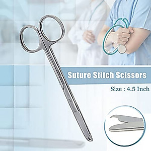 A2Z Premium Quality 5 Pieces Scissors Forceps Hemostats Needle Holders Suture Set Complete Instrument Kit for Educational Training of Medical Procedures Made of Stainless Steel