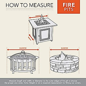 Modern Leisure 2925 Chalet Large Round Fire Pit Cover (60 inches) Water-Resistant, Khaki/Fossil