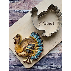 LILIAO Fall Thanksgiving Cookie Cutter Set, 7 Piece, Pumpkin, Turkey, Maple Leaf, Oak Leaf, Turkey Leg, Squirrel and Acorn Biscuit Cutters, Stainless Steel