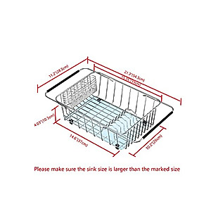 ESBOLM Stainless Steel Dish Rack for Kitchen Sink with Expandable Drying Feature