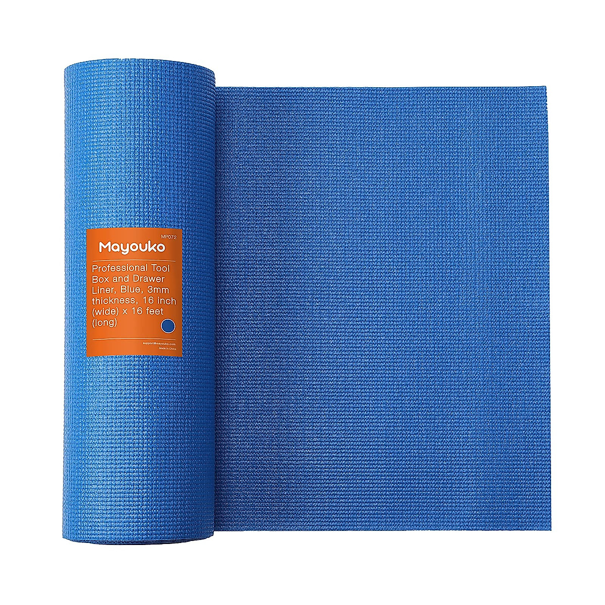 Mayouko Toolbox Drawer Liners, 16 Inch (W) x 16 Feet (L) x 3MM Thick, Professional Cabinet Shelf Liner, Easy Cut Draw Liner Mat, Perfect for Protecting Your Tools, Non-Slip, Blue,