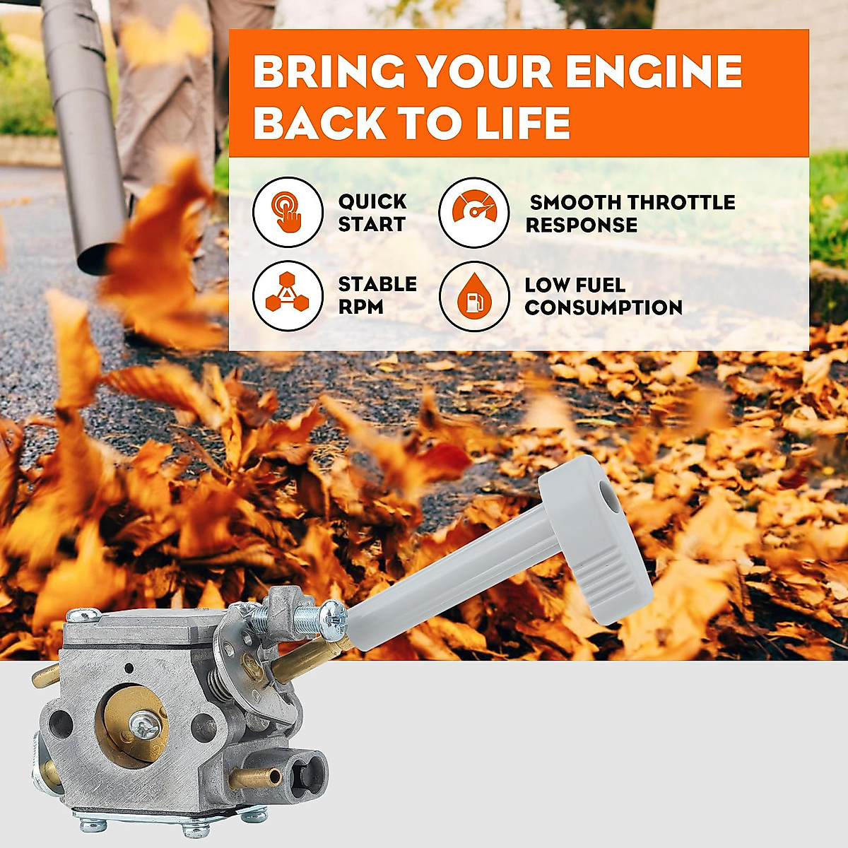 Hipa RY08420 Carburetor for Ryobi BP42 RY08420A RY42BPEMC RY42WB Backpack Leaf Blower 308054093 900777005 308054079 Carb