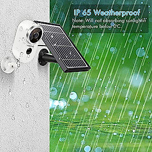 Solar Panel Compatible with DIHOOM Wireless Rechargeable Battery Security Camera, IP65 Waterproof Solar Panel with USB Cable, Non-Stop Power Supply for Wire Free Outdoor Indoor WiFi Camera