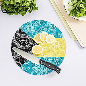 Bahamas Paisley Flag Cutting Board Tempered Glass Chopping Board for Kitchen Hotel