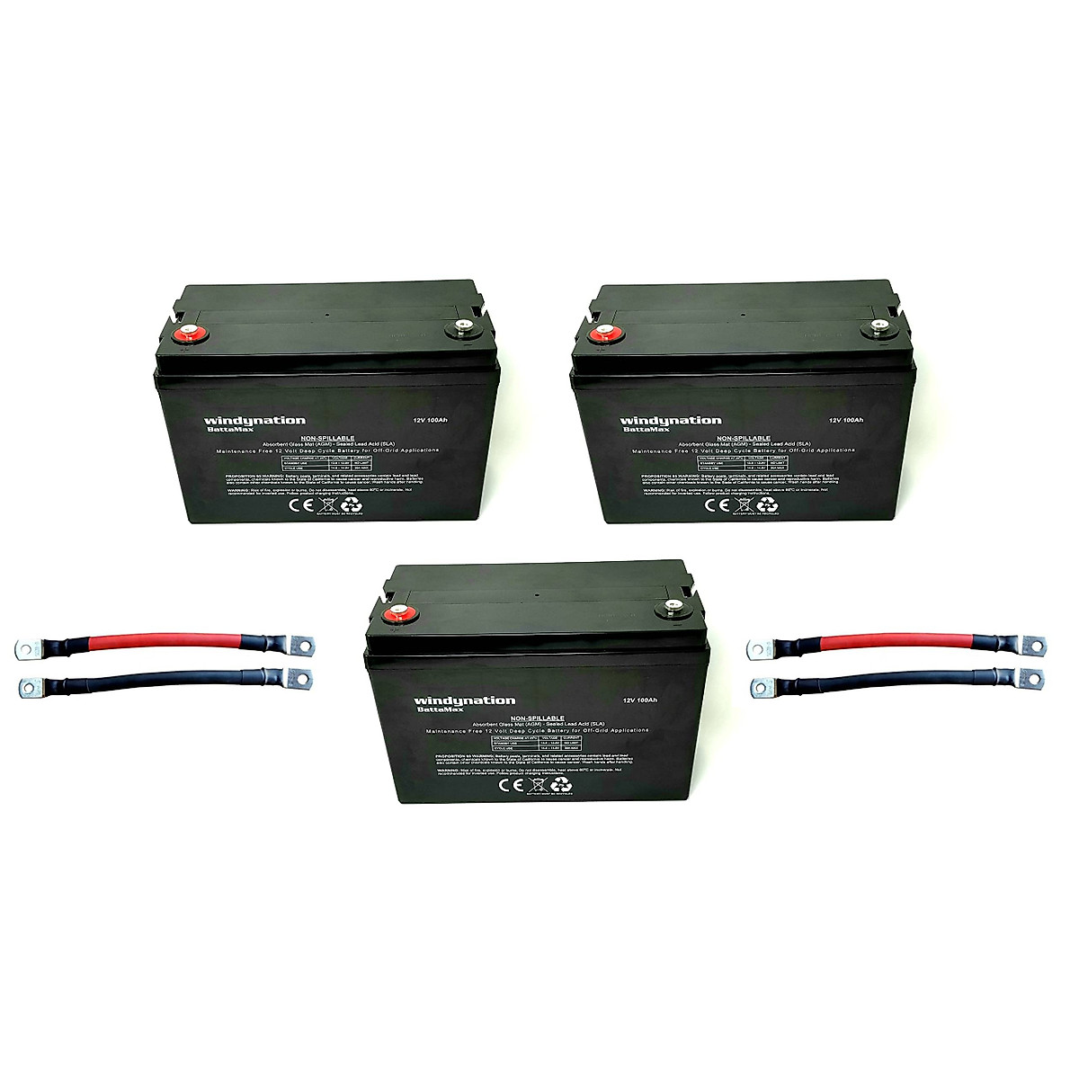 WindyNation 400 Watt Monocrystalline Solar Panel Kit + 1500W VertaMax Power Inverter + 300ah AGM Deep Cycle Battery for RV, Boat, Off-Grid 12 Volt Battery Systems