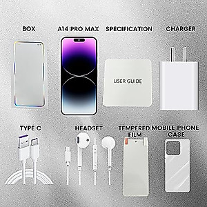 WV LeisureMaster A14pro Max Unlocked Phone, 6+256GB Android 13.0 Smartphone, 6.82-inch HD Screen, 64MP Camera（Black）