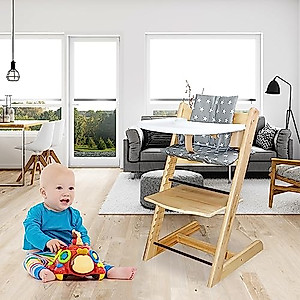 LLHQAMT for Stokke High Chair Cushion, Soft and Comfortable for Tripp Trapp High Chair Cushion, for Tripp Trapp Cushion Set Makes It Safer and More Comfortable for Baby to Sit On (Grey Star Pattern)