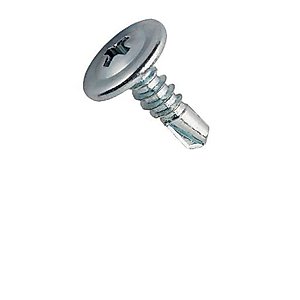 #8 x 1/2" Phillips Modified Truss Head Self-Drilling Tek Screw, Zinc Plated Steel for Sheet Metal - Pack 144 Units GATASCREWS