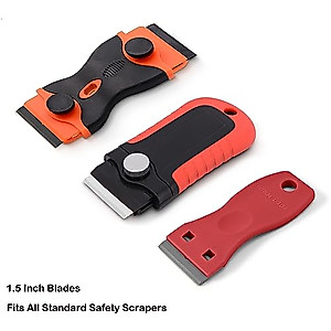 NEWISHTOOL Plastic Blades, 300 PCS Plastic Scraper Blades Refill, 1.5-In Double Edges Plastic Razor Blade for Plastic Scraper and Safety Scraper