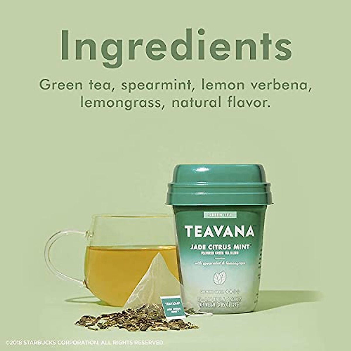 Teavana Jade Citrus Mint Green Tea, Beach Bellini, Lemon Ginger Bliss Herbal Tea Caffeine Free with Recipe eBook - Set of 4 Items (Without Honey Sticks)
