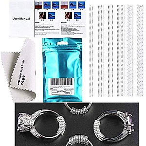 Ring Size Adjuster for Loose Rings, Eiito Ring Sizers Ring Spacers or Ring Tightener - Invisible Ring Guards - 6 Sizes Fitter, Resizer Fit Almost Any Size Rings