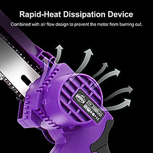 Brushless Mini Chainsaw, 6-Inch Coldless Chainsaw Battery Powered Chainsaw, Small Chainsaw with Security Lock, One- Hand Handheld Electric Chainsaw for Tree Trimming and Branch Pruning Wood Cutting