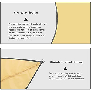 Rectangular Sunshade - 78.7×118" 4-Sided Sunshade Sail, Waterproof Awning, UV-Blocking Patio Decorative Awning for Patio Garden Outdoor Facilities