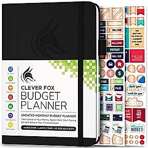Clever Fox Budget Planner - Undated - Expense Tracker Notebook. Monthly Budgeting Journal, Finance Planner & Accounts Book to Take Control of Your Money. Start Anytime. A5 Size Black Hardcover