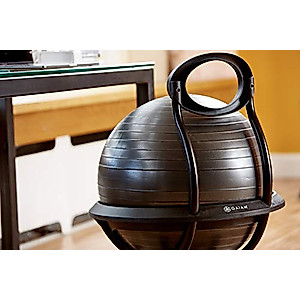 Gaiam Ultimate Balance Ball Chair - Premium Exercise Stability Yoga Ball Ergonomic Chair for Home and Office Desk with Reinforced Base, Air Pump, Exercise Guide, Black