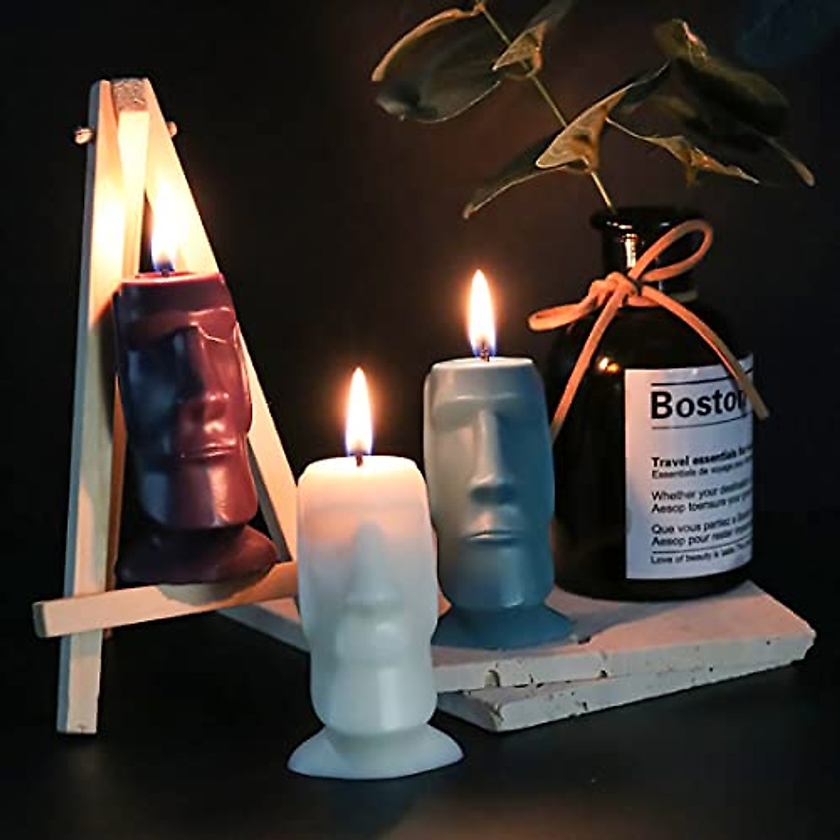 Abstract Human Face Candle Mold, 3D Silicone Candle Molds for Candle Making, Silicone Resin Casting Mold, DIY Epoxy Resin Mold for Soap Crafts, Resin Casting Christmas Home Decor