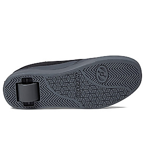 HEELYS Pro 20 1/2 FLD (Little Big Kid/Adult) Wheeled Heel Shoe, Black/Charcoal, 8 US Unisex