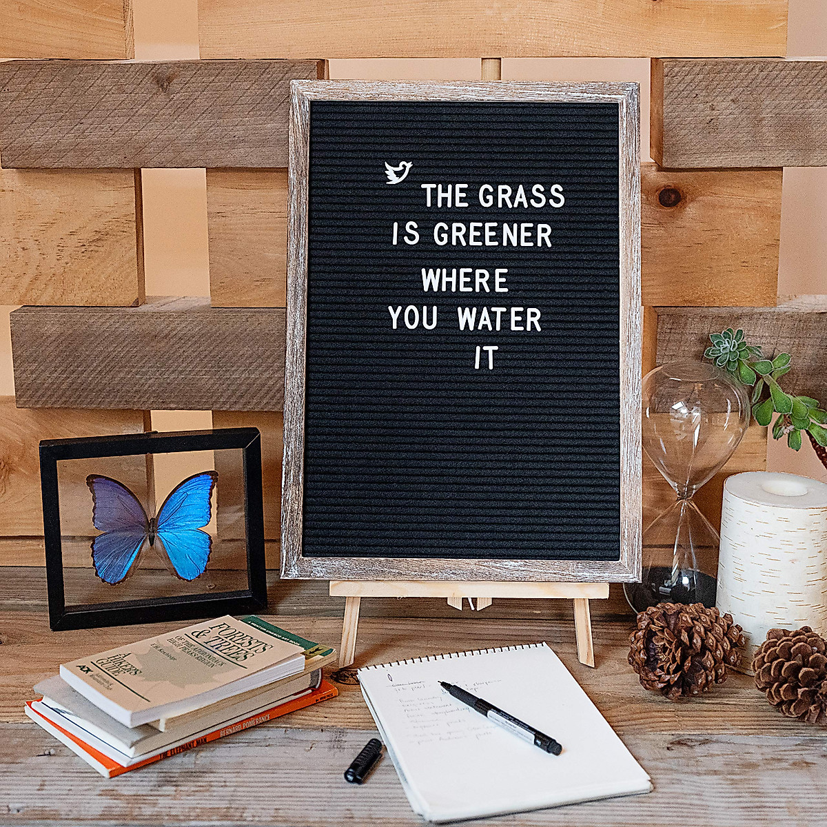 Felt Letter Board Letters Numbers Set 10x10 Inch, First Day School Board, Black Message Board Word Classroom Decor, Announcement Board Letters, Wood Frame Stand, New Pregnancy Baby Farmhouse Gifts