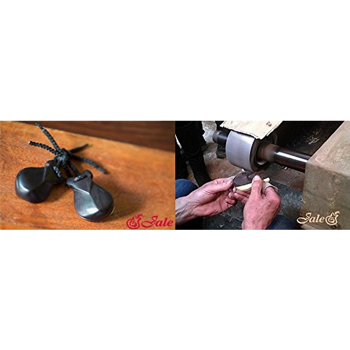 Jale Pollopas Flamenco Spanish Castanets - Black Plastic Castañuelas for Adults and Kids - Beginner Castanets Spanish Percussion Musical Instrument by Ole Ole Flamenco (T5)