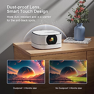 Mini-Portable-Projector with 5G WiFi and Bluetooth 1080P: 550 ANSI Battery-Powered Outdoor Projector with Electric-Focus, Lisowod Smart Movie Proyector with Battery for Outdoor/Indoor Use with Zoom