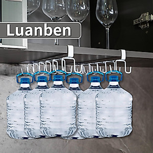 Luanben 2 Pieces White Cabinet Mug Hooks 24 Pieces Double Row Hooks, can Hang Coffee Cups/Cup Holders Under Kitchen cabinets/Hand Towels/Scarves/Ties, etc., no Need to Drill Holes (2 pcs, White)