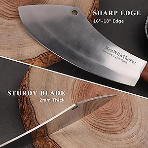 MEN WITH THE POT Butcher Knife With Sheath Meat and Vegetable Cleaver Knife for Kitchen or Camping Christmas Gifts for Men Father
