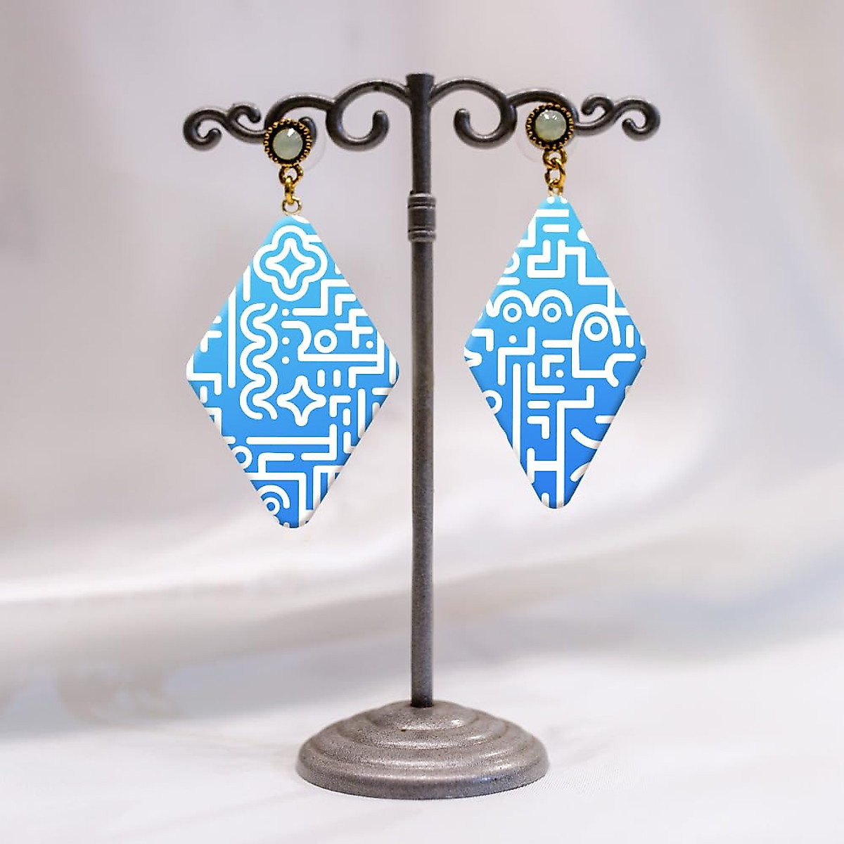 OLYCRAFT 4x5 Inch Abstract Maze Clay Stencils Maze Theme Silk Screen for Polymer Clay Floral Maze Silk Screen Stencils Mesh Transfer Stencils for Polymer Clay Jewelry Making