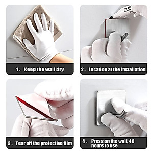 Aobvrey 8 Pack Adhesive Hooks, 4 Pack Razor Holder for Shower and 4 Heavy Duty Waterproof Sticky Hooks for Hanging Towels, Loofah, Coat, Hat (Silver)