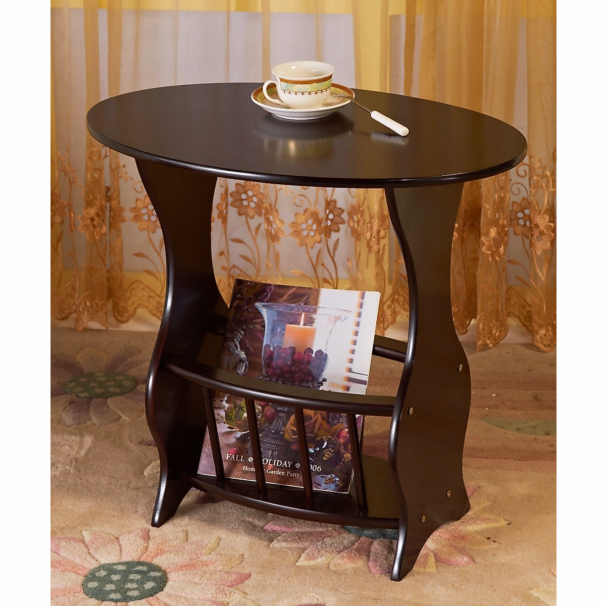 Frenchi Furniture Magazine Table, Dark Cherry
