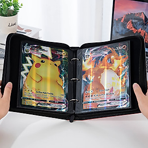 D DACCKIT Binder Compatible with Jumbo Cards, Holds 80 Jumbo Cards, Card Book with Jumbo Card Sleeves Compatible with OverSize Cards - XL Red