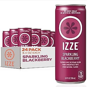 IZZE Blackberry Juice, No Sugar Added, 8.4 oz., 24/Carton