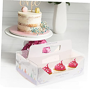 Baluue Muffin Container 10pcs Cupcake Boxes Cupcake Cake Box Mini Muffin Cake Containers Dessert Containers Mini Cupcake Packaging Containers Paper Cupcake Carrier Pie