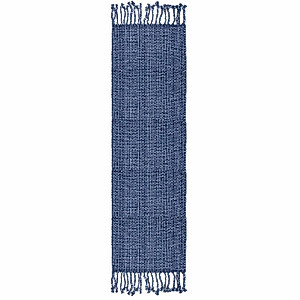 100% Cotton Table Runner for Dining Room Tables Rectangle Two Tone Woven Fabric 72" x 13" Soft Durable Table Runner, Dark Blue
