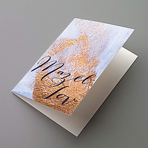 Mazel Tov Congratulations Greeting Cards - 24 Cards w/White Envelopes - Colorful Jewish Bar Mitzvah Designs - Stationery Printed in the USA by RitzyRose (Water Colors)